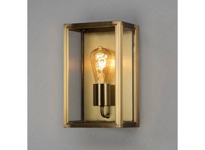 7318307347807 - Konstsmide Lighting - Konstsmide Wandleuchte Carpi in Messing E27 IP44 180mm - yellow