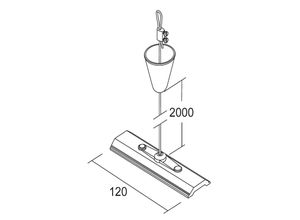 8019162045332 - Seilabhängung 2 Meter mit Platte weiß