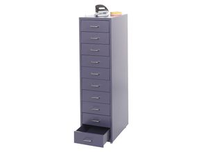 4057651426419 - Rollcontainer Preston T851 Schubladenschrank Stahlschrank 110x28x41cm 10 Schubladen ~ dunkelgrau