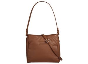 4262434215771 - Shopper BRUNO BANANI Damen Gr B H T 27cm x 25cm x 10cm onesize braun Leder leicht glänzend unifarben Taschen echt Leder