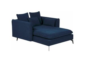 4255664847386 - Beliani - Chaiselongue Marineblau Stoffbezug mit Mehreren Kissen Schlanke Armlehnen Symmetrisch Modern Wohnzimmer Schlafzimmer Austattung Liegesofa