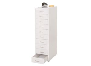 4057651426389 - Rollcontainer Preston T851 Schubladenschrank Stahlschrank 110x28x41cm 10 Schubladen ~ weiß