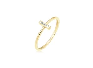 4050878557720 - Diamantring ELLI DIAMONDS Kreuz Symbol Geo Diamant (0025 ct) 375 Gelbgold Fingerringe Gr 52 mm 0005 carat ct P1 = bei 10-facher Vergrößerung erkennbare Einschlüsse mit Diamanten Gelbgold 375 1 mm goldfarben (gold weiß) Damen Diamantringe