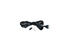 7350067690595 - E27 Lampenfassung Helix 4m Textilkabel Schwarz Eurostecker Venso Ecosolutions Lampenfassung E27 mit Kabel für E27 LED Lampe Bulb Holder Kabel für Lampe Fassung E27