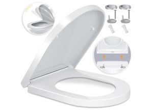 4260663286142 - KESSER® WC Sitz mit Absenkautomatik Toilettendeckel Quick-Release-Funktion und Softclose - einfache Montage Antibakteriell Klodeckel aus Duroplast Toilettensitz mit Edelstahl Befestigung