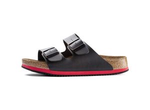 4052001429676 - Sandale Arizona Superlauf Birko-Flor schwarz rot schmal Größe 45 - Birkenstock