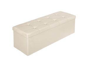 4260435994862 - tectake® Faltbare Sitztruhe aus Kunstleder mit Stauraum 110x38x38cm - beige