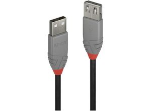 4002888367042 - USB-Kabel usb 20 usb-a Stecker usb-a Buchse 300 m Schwarz Grau 36704 - Lindy