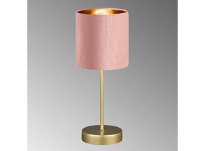 4003694504935 - Fischer&honsel - Tischlampe aura mit Lampenschirm Samt Rosa - innen Gold ø 13cm