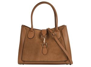 4262427391710 - Shopper SAMANTHA LOOK Damen Gr B H T 34cm x 27cm x 15cm onesize braun (cognac) Leder clean Taschen echt Leder Made in Italy
