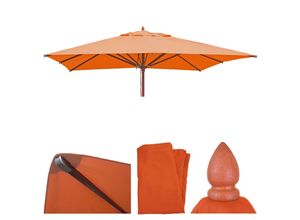 4057651471648 - Ersatz-Bezug für Gastronomie Holz-Sonnenschirm MCW-C57 Sonnenschirmbezug Ersatzbezug eckig 3x3m Polyester 3kg ~ terracotta