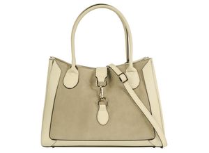 4262427391727 - Shopper SAMANTHA LOOK Damen Gr B H T 34cm x 27cm x 15cm onesize beige Leder clean Taschen echt Leder Made in Italy