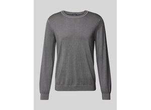 4066425820674 - Slim Fit Strickpullover aus Schurwolle mit Rundhalsausschnitt