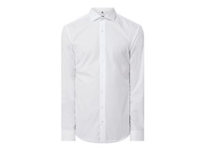 4045331940744 - Slim Fit Hemd Bügelfrei Herren Slim Fit Baumwolle weiß Haifisch