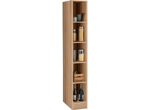 4251639461410 - Regal KOCHSTATION KS-Wien Regale Gr B H T 30 cm x 200 cm x 55 cm braun (wotaneiche) Küchenschrank Hochschrank Vorratsschränke 30 cm breit mit Fächern