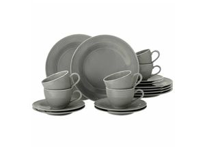 4052212090894 - Kaffeeservice SELTMANN WEIDEN Geschirr-Set Service Beat Geschirr-Sets Gr 18 tlg grau (perlgrau) Geschirr-Sets für 6 Personen wunderschöne Farbglasur Made in Germany 18 Teile