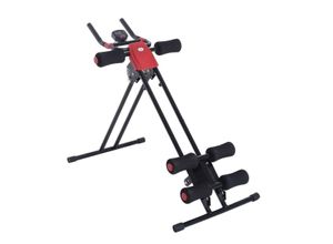 4250871220052 - Bauchtrainer mit LED Display schwarz rot 90 x 54 x 93 cm (LxBxH) Heimtrainer Rücken Fitnessgerät mit Muskeltrainer