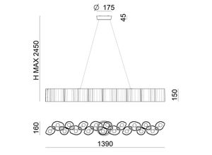 8056534992825 - LED-Pendelleuchte Honey dimmbar 139 cm lang