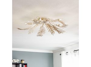 8030626534643 - Onli Lighting - Onli felce 5 Light Feather Multi Arm Halbbündige Deckenleuchte Elfenbein