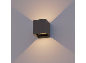 8712879161721 - LED-Außenwandlampe Cube up down Höhe 10cm anthrazit