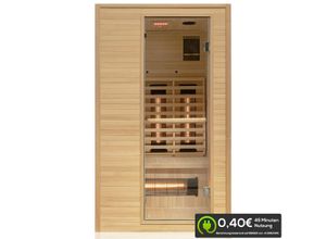 4251575101746 - Dewello® Infrarotkabine Infrarotsauna CALGARY 115cm x 105cm inkl 5 Vollspektrumstrahler Farblichttherapie LED