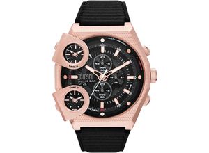 4064092189780 - Chronograph DIESEL SIDESHOW DZ7475 Armbanduhren rosegold (schwarz) Herren Hochzeitsmode Quarzuhr Armbanduhr Herrenuhr Datum Stoppfunktion Lederarmband