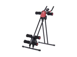 4250871275038 - Bauchtrainer mit LED Display schwarz rot 90 x 54 x 93 cm (LxBxH) Heimtrainer Rücken Fitnessgerät mit Muskeltrainer