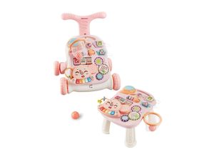 3801005030743 - Kikkaboo Laufwagen 2 in 1 Grow Spieltisch Motorikspielcenter Musik Lichtfunktion rosa