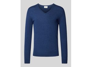 4046346773334 - OLYMP Pullover Herren V-Ausschnitt blau Uni & Uninah