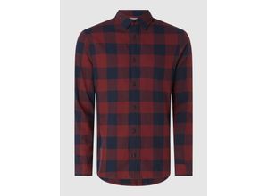 5714921625734 - Jack & Jones Essentials - Kariertes Buffalo-Hemd in Burgund-Rot