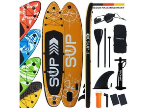 4099799000205 - 24MOVE® Standup Paddle Board SUP inkl umfangreichem Zubehör Paddel und Hochdruckpumpe ORANGE 366x80x15cm