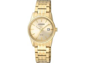 4974374253064 - Quarzuhr CITIZEN EU6002-51P Armbanduhren goldfarben Damen Quarzuhren Armbanduhr Damenuhr Edelstahlarmband Datum