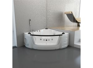 4058166006646 - Whirlpool Badewanne laguna l weiß - Mini i Eckwanne Whirlwanne Indoor Badewanne - Home Deluxe