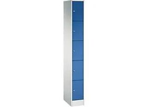 4025314610826 - CP Schließfachschrank S 2000 Classic lichtgrau enzianblau 80700-10 S10003 5 Schließfächer 240 x 480 x 1950 cm