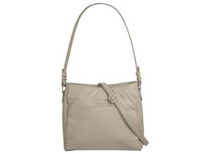 4262434215764 - Shopper BRUNO BANANI Damen Gr B H T 27cm x 25cm x 10cm onesize beige Leder leicht glänzend unifarben Taschen echt Leder