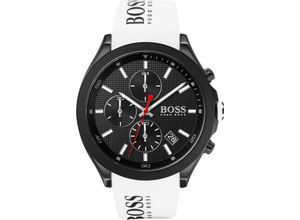 7613272354769 - Chronograph BOSS Velocity 1513718 Armbanduhren weiß Herren Quarzuhr Herrenuhr Armbanduhr Stoppfunktion Silikonarmband