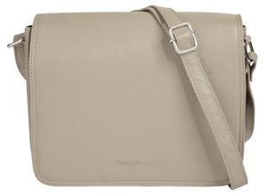4262434215702 - Umhängetasche BRUNO BANANI Damen Gr B H T 24cm x 19cm x 7cm onesize beige Leder leicht glänzend unifarben Taschen echt Leder