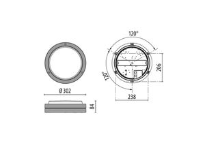 8018367631746 - Performance in Lighting LED-Wandlampe Bliz Round 30 30W 3000K weiß