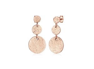 4050878638917 - Paar Ohrstecker ELLI Ohrhänger Plättchen Vintage Antique 925 Silber Ohrringe Gr OneSize ohne Stein Silber 925 (Sterlingsilber) rosegold Damen