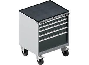 4051273649430 - Select Schubladenschrank mit Rollen WSK 18-27 4 Schübe bis 200 kg B 411 x T 572 x H 770 mm anthrazitgrau weißaluminium