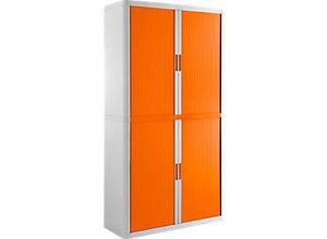 4250510870716 - Rolladenschrank B 1100 x T 415 x H 2040 mm abschließbar ohne Fachböden High Impact Polystyrol weiß orange