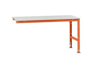 4045916072631 - AU60912001 Arbeits-Anbautisch UNIVERSAL Standard mit Melaminplatte BxTxH = 1750 x 1000 x 760-870 mm Rotorange (RAL 2001)