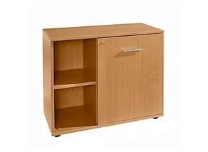 4251898809602 - Select Sideboard mit Drehtür abschließbar Spanplatte B 800 x T 420 x H 663 mm rechts anstellbar Buche