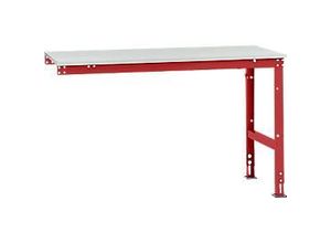 4045916080780 - AU60573003 Arbeits-Anbautisch UNIVERSAL Standard mit Kunststoffplatte BxTxH = 1500 x 800 x 760-870 mm Rubin-Rot