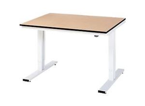 4040376068460 - Rau Werktisch Adlatus elektrisch höhenverstellbar 22 mm MDF-Platte bis 300 kg B 1250 x T 1000 x H 720-1120 mm braun lichtgrau