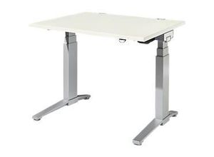 4250510856741 - Genius Schreibtisch PLANOVA ERGOSTYLE elektrisch höhenverstellbar Rechteck C-Fuß B 1200 x T 800 x H 645-1305 mm weiß weißaluminium