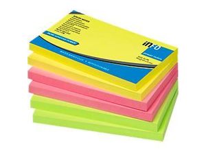 4044355788745 - inFO Power Notes Haftnotizen 125 x 75 mm 80 Blatt pro Block 6 Blöcke 3 Farben