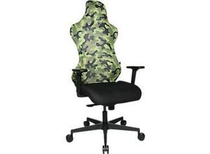 4014296953724 - Bürostuhl Sitness RS Sport Camouflage mit Armlehnen 3D-Synchronmechanik Muldensitz Kopfstütze grün schwarz