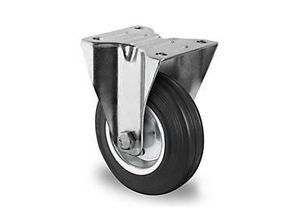 4260390222253 - CASCOO Bockrolle SWS4 mit Rad-ø 80 mm x B 35 mm Stahl-Felge Vollgummi-Lauffläche schwarz Rollenlager bis 70 kg