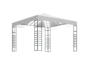 8720286365694 - Bonnevie - Gartenzelt Garten-pergola mit LED-Lichterkette 3x3 m Weiß vidaXL